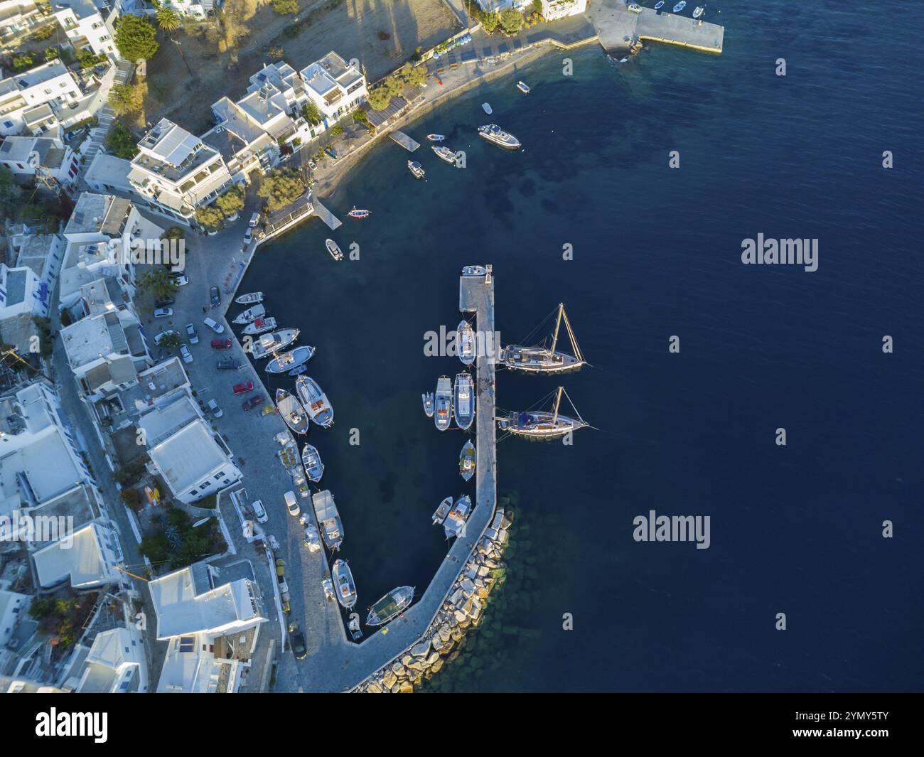 The small fishing harbour of Katapola, Amorgos, Cyclades, Greece ...