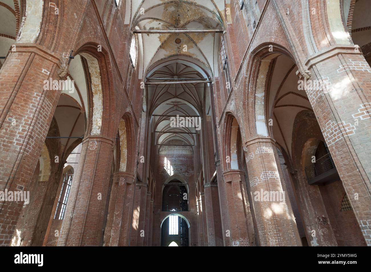 Interior with vault of St Georgen, Gothic brick building of the 14th ...