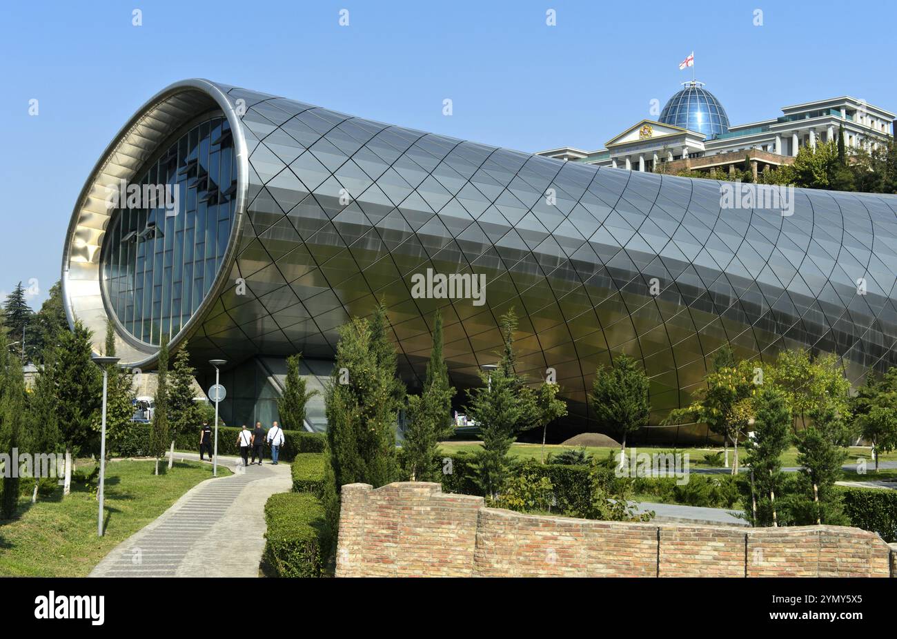Futuristic theatre building and exhibition hall in Rike City Park ...