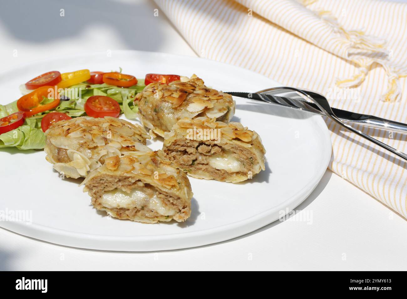 Swabian cuisine, meatballs wrapped in almonds, mixed minced meat ...