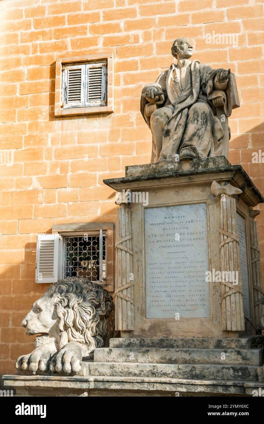 Valletta Malta,Upper Barrakka Gardens,statue memorial,Sir Giuseppe ...