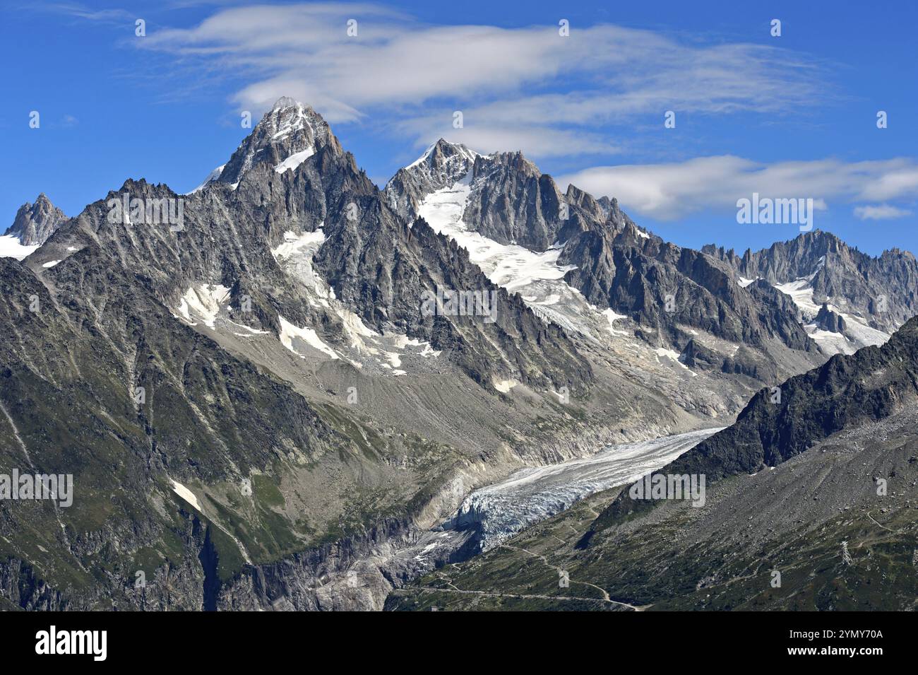 Summit Aiguille du Chardonnet and Aiguille d'Argentiere, glacier ...