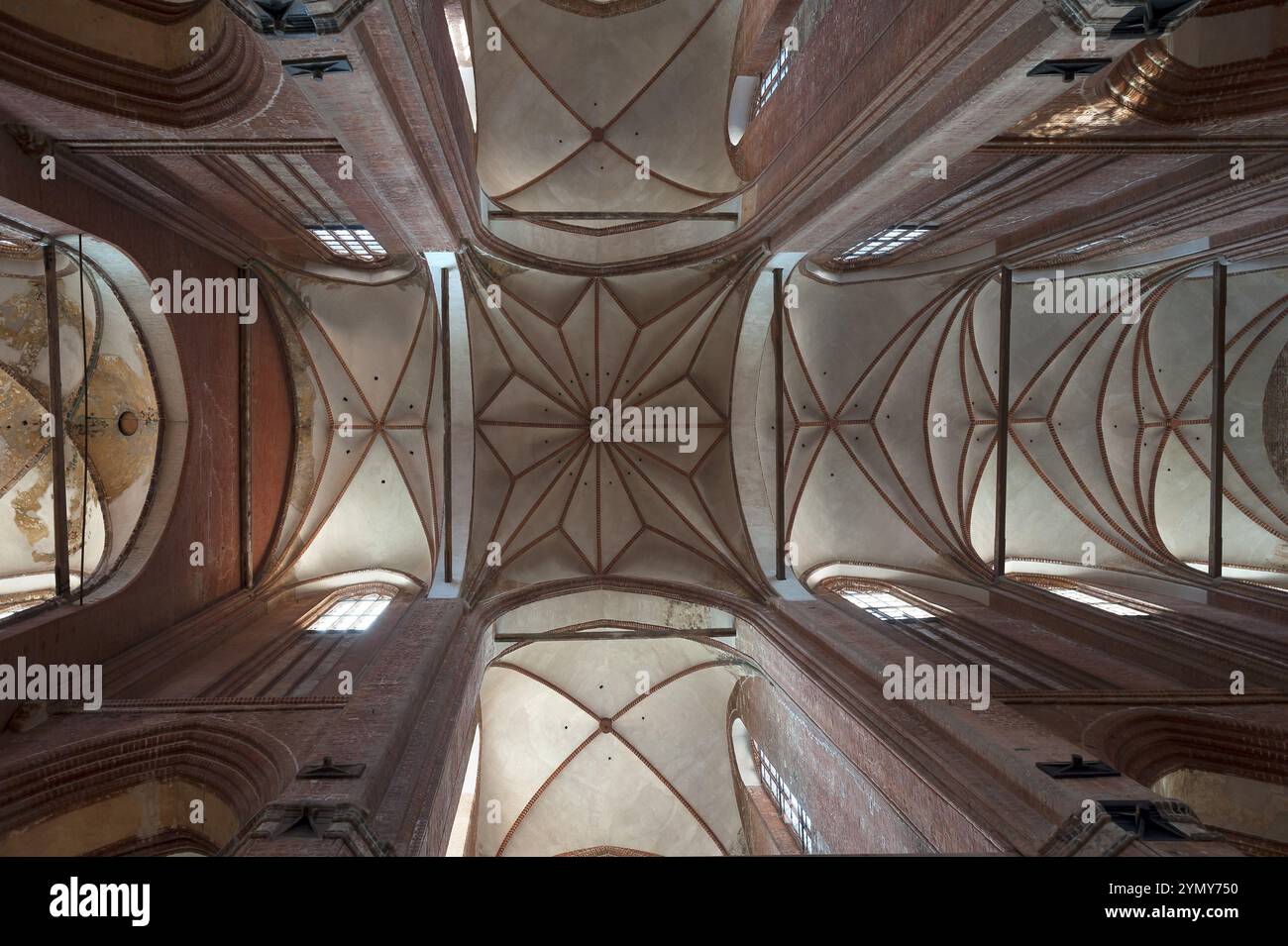 Ceiling vault of St Georgen, Gothic brick building of the 14th century ...