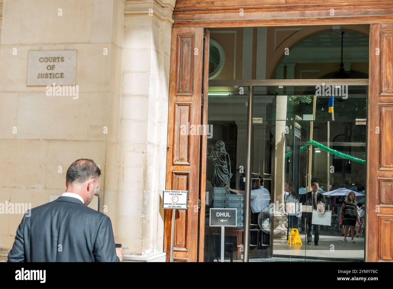 Valletta Malta,Republic Street,Courts of Justice sign,courthouse ...