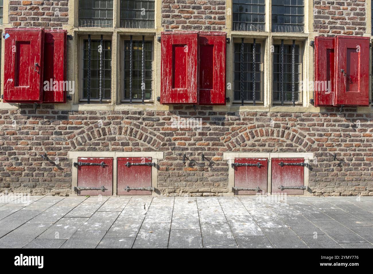 Window with shutters on a medieval building in the netherlands Stock ...