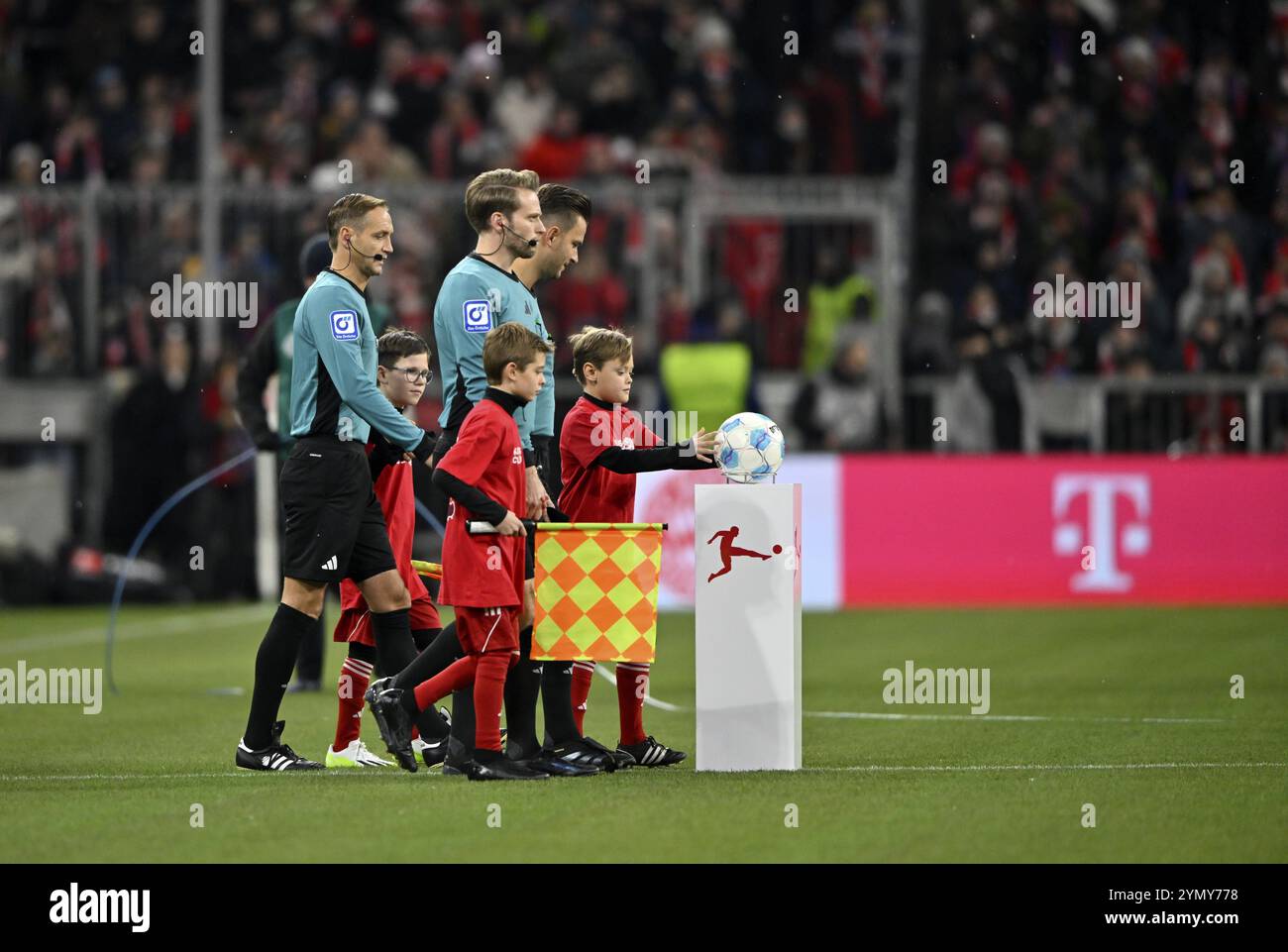 Ball boy, ball kids, take match ball from podium, logo, referee team ...