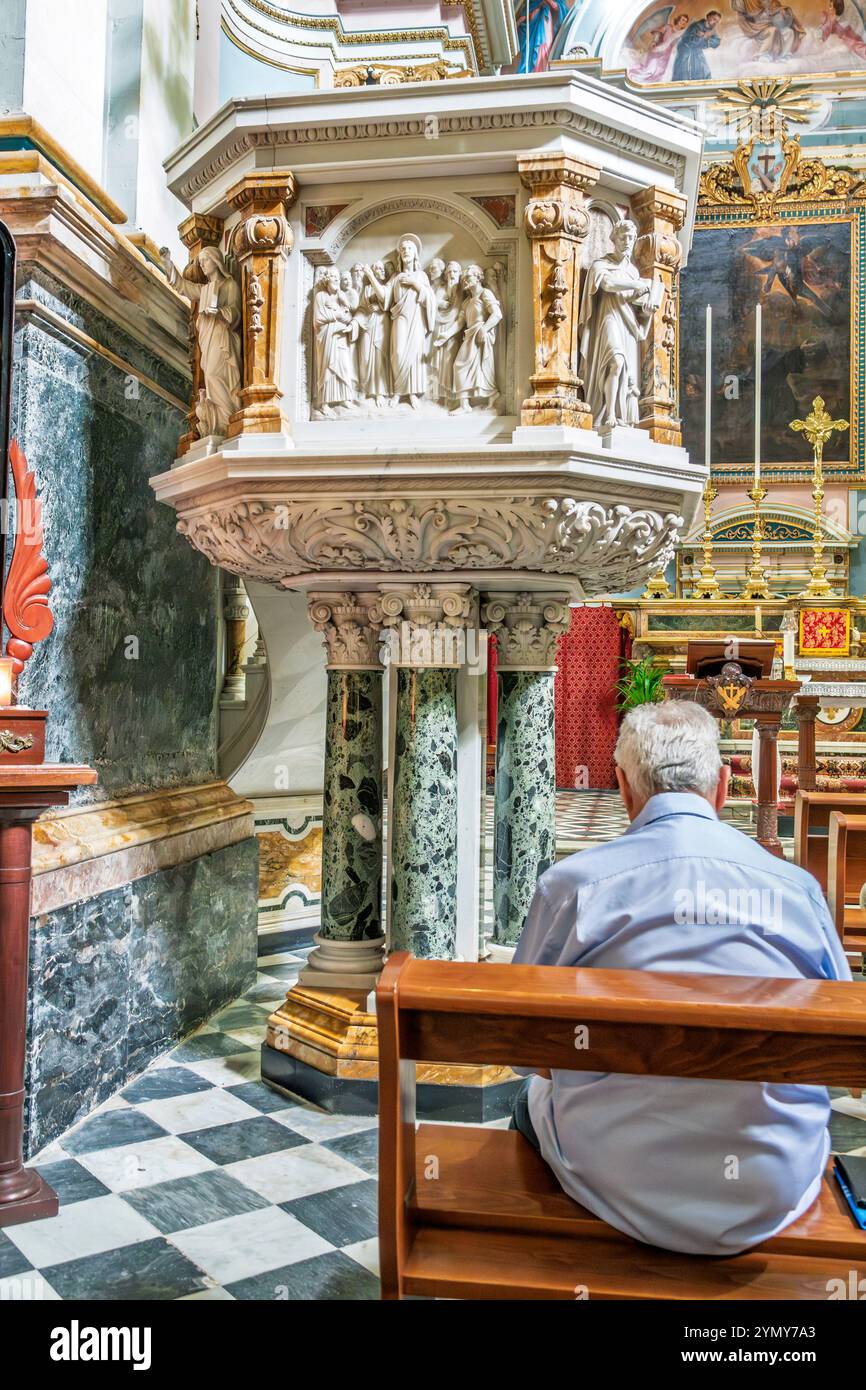 Valletta Malta,Republic Street,Church of Saint Francis of Assisi,nave ...
