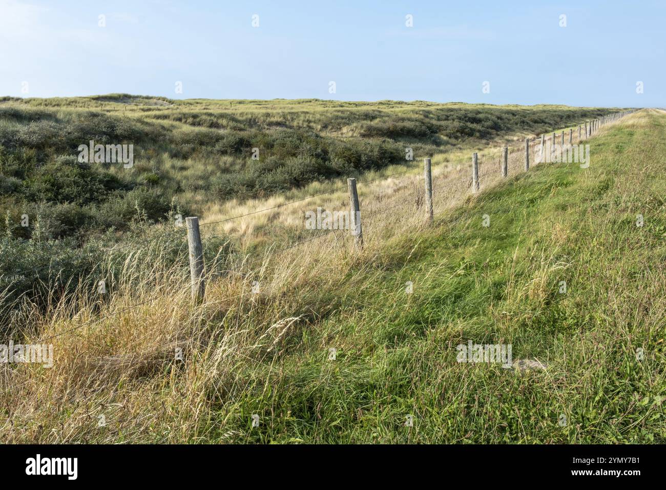 Endlessly long dike on the dutch north sea Stock Photo - Alamy