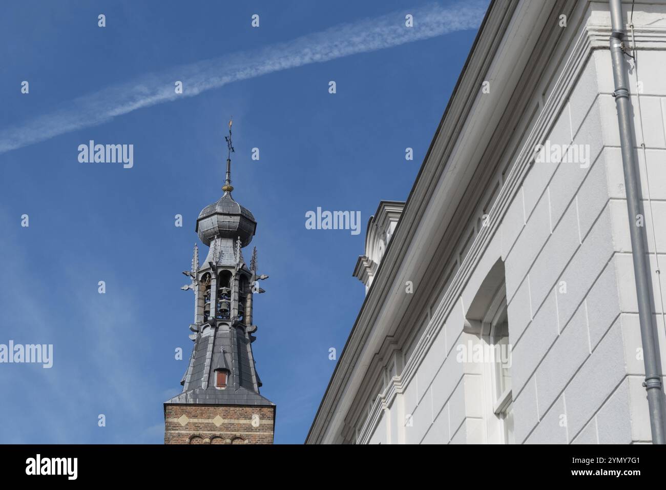 Details of an old church tower in the netherlands Stock Photo - Alamy