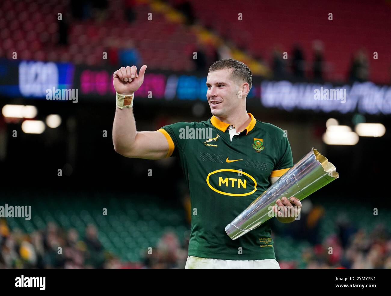 South Africa's Cameron Hanekom the Prince William Cup after the Autumn ...