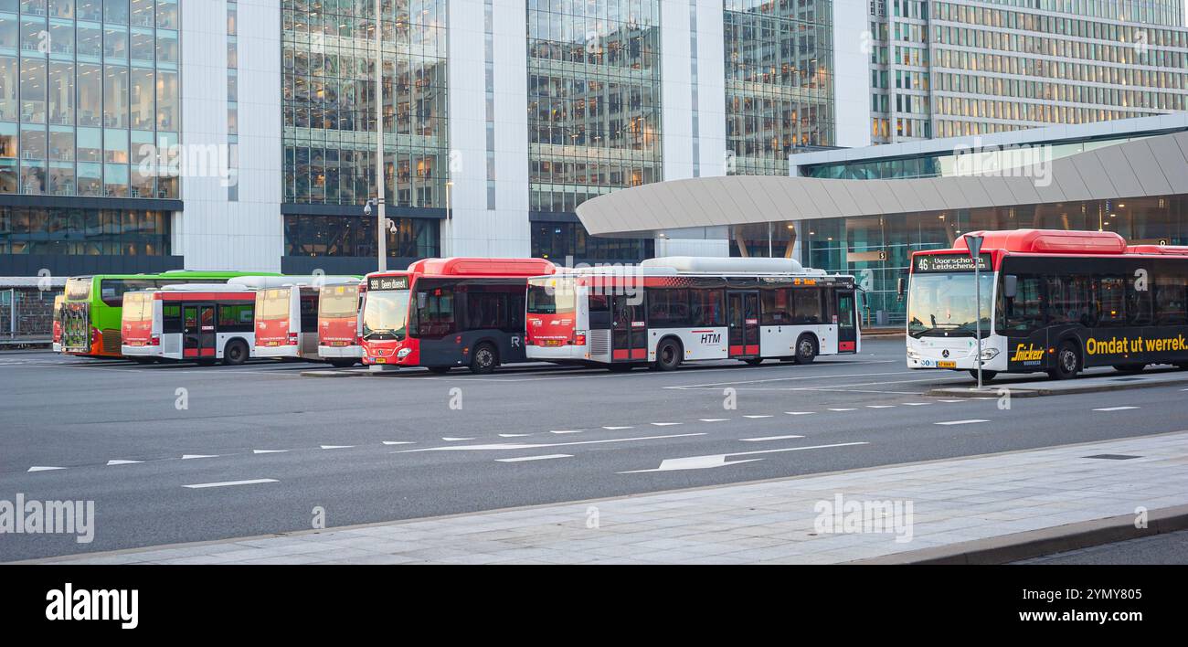 Bus terminal at The Hague central station, The Netherlands Stock Photo ...