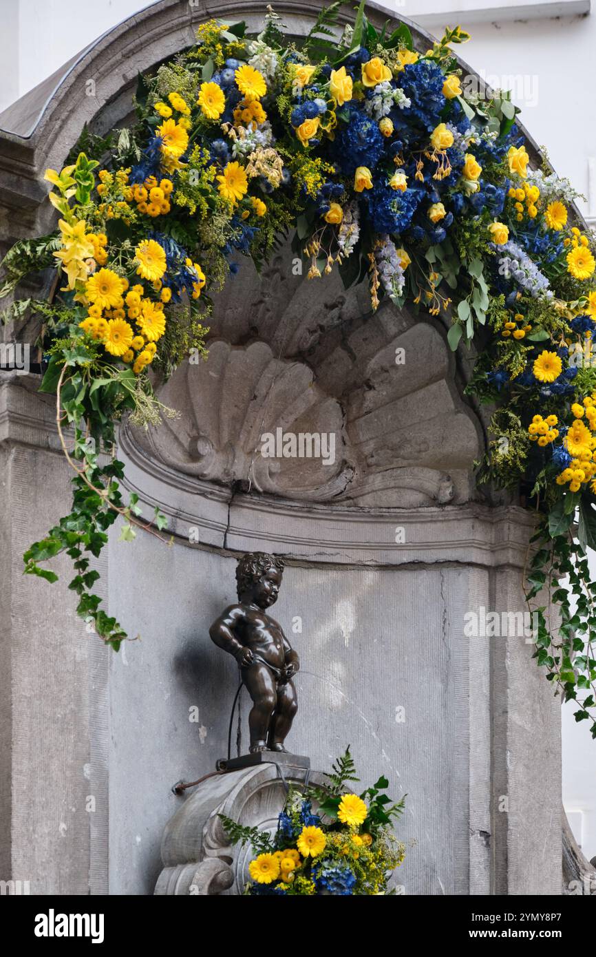 This bronze statue of a boy urinating is a famous Brussels' landmark ...