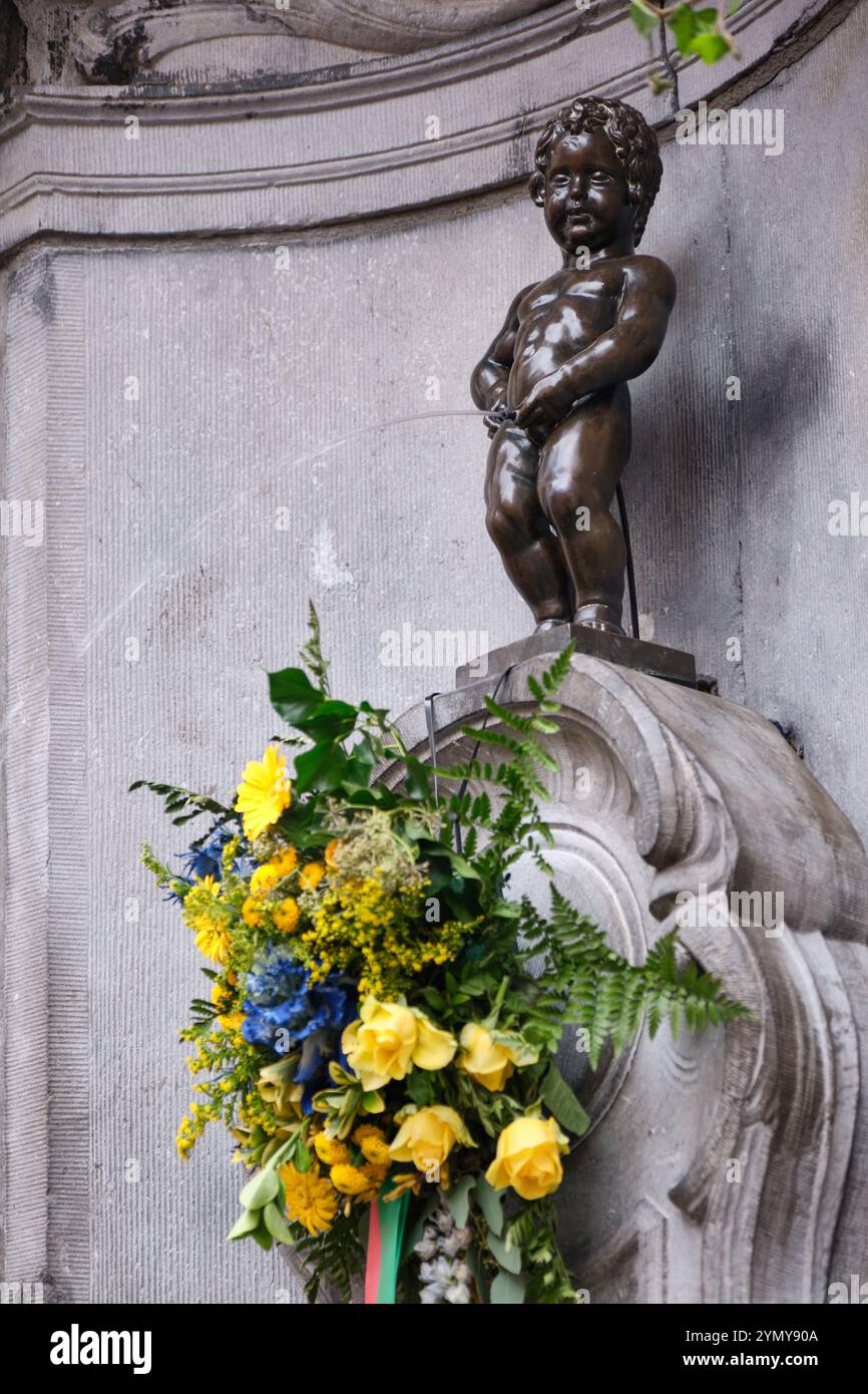 This bronze statue of a boy urinating is a famous Brussels' landmark ...