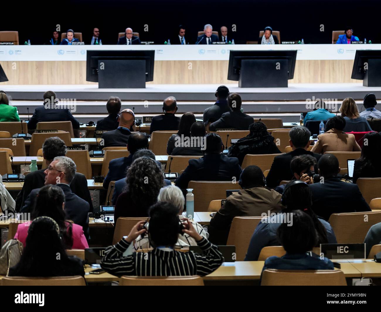 Baku, Azerbaijan, November 23, 2024. COP29 President Mukhtar Babayev and Simon Stiell, Executive ...