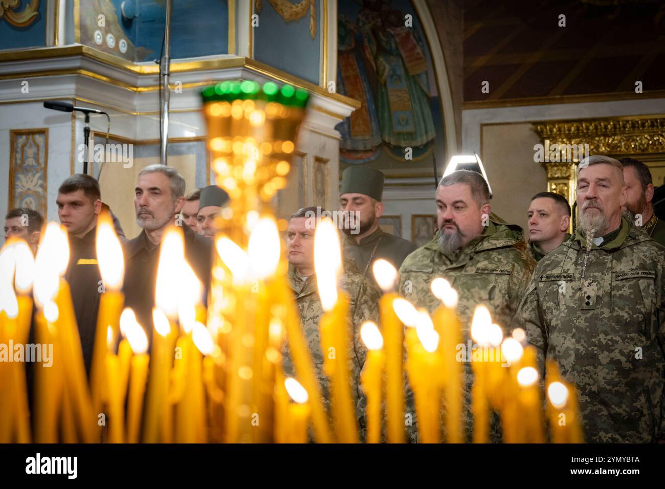 Kyiv, Ukraine. 23rd Nov, 2024. Ukrainian military chaplains during a ...