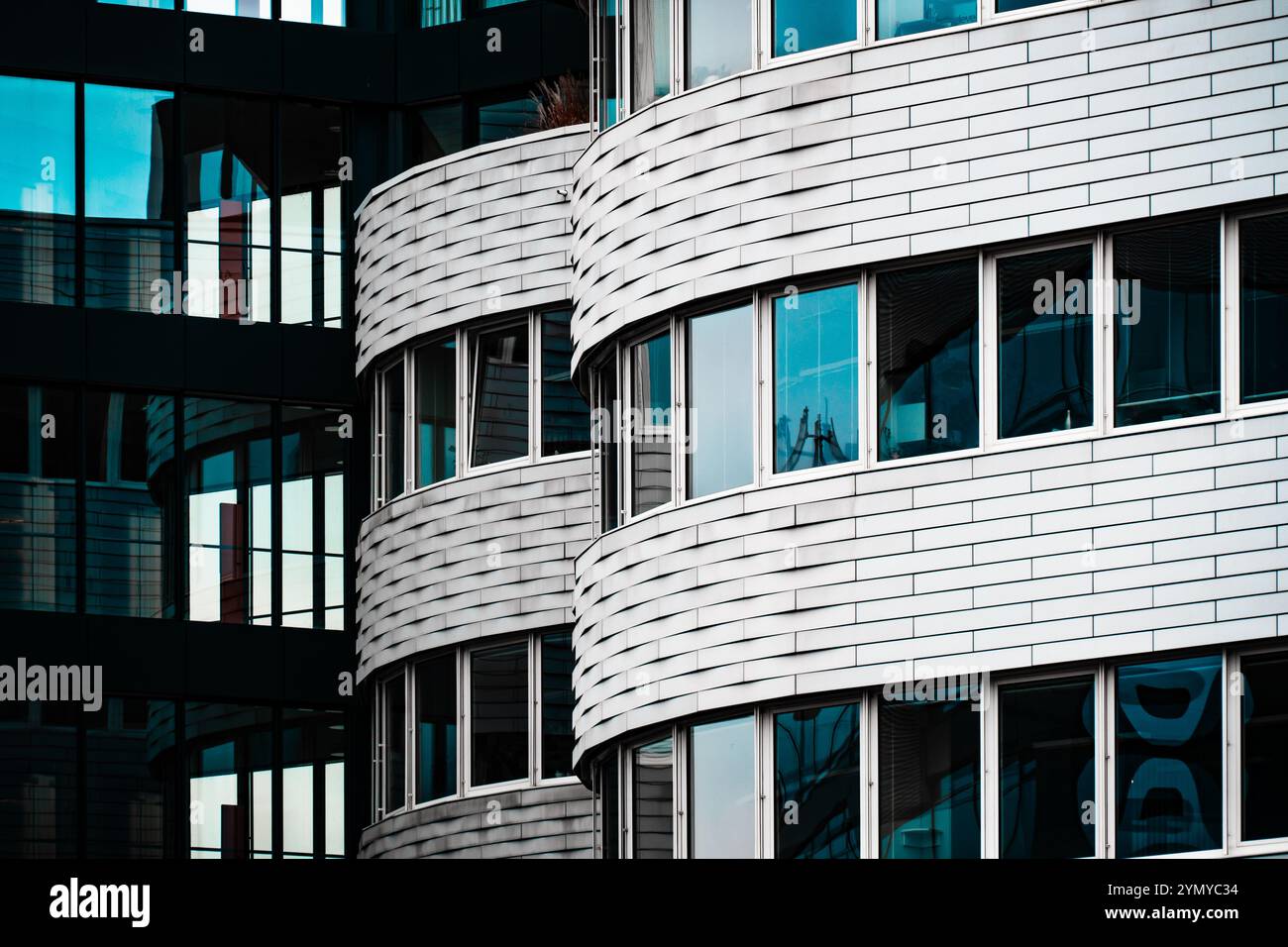 Modern Metal-Clad Facade with Sleek Horizontal Lines and Minimalist ...