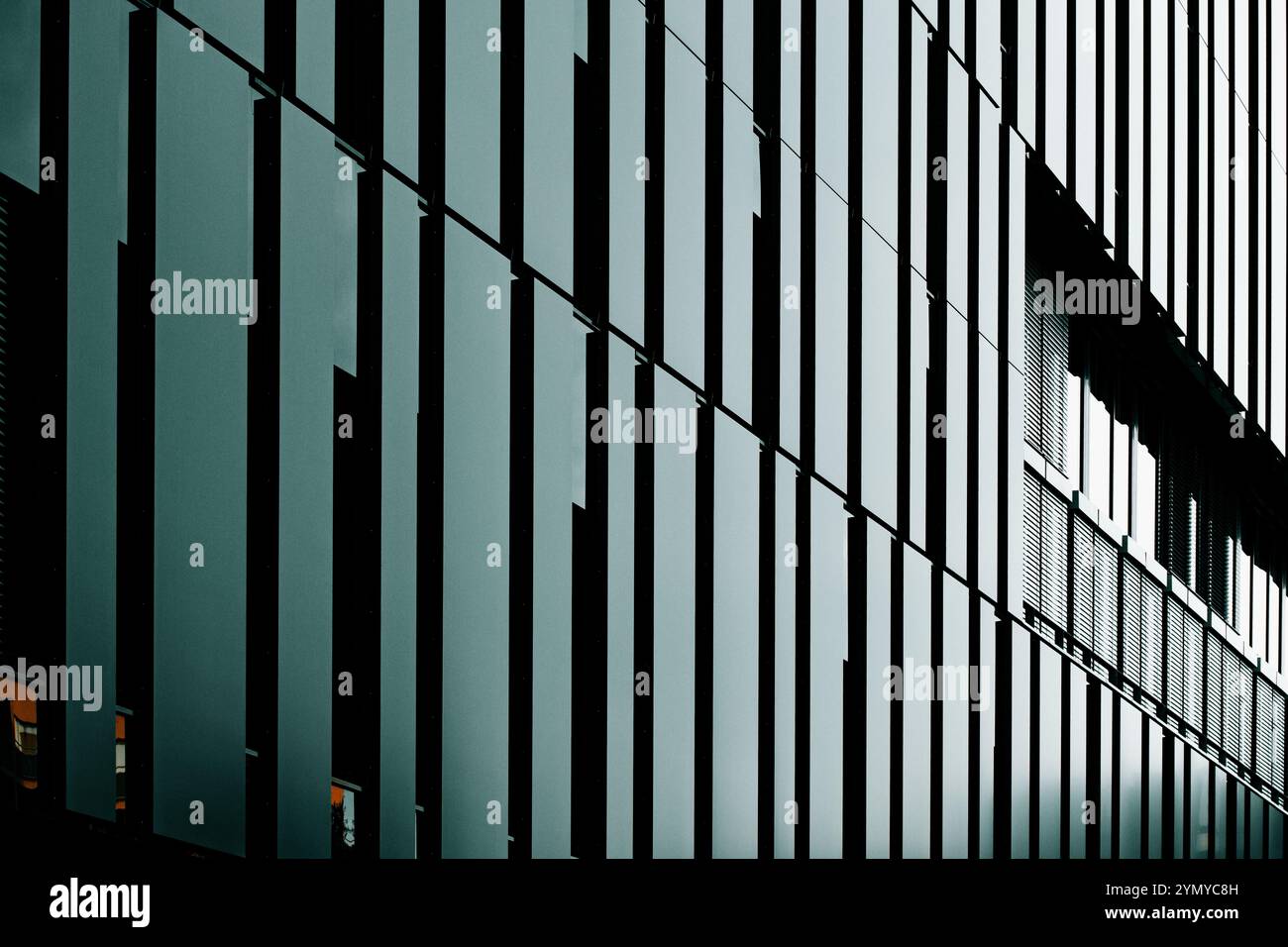 Modern Metal-Clad Facade with Sleek Horizontal Lines and Minimalist ...