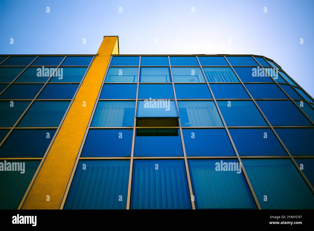 Modern Metal-Clad Facade with Sleek Horizontal Lines and Minimalist ...