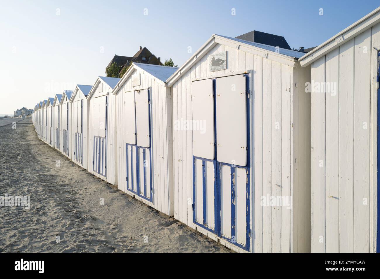 Changing cabins on the beach Stock Photo - Alamy
