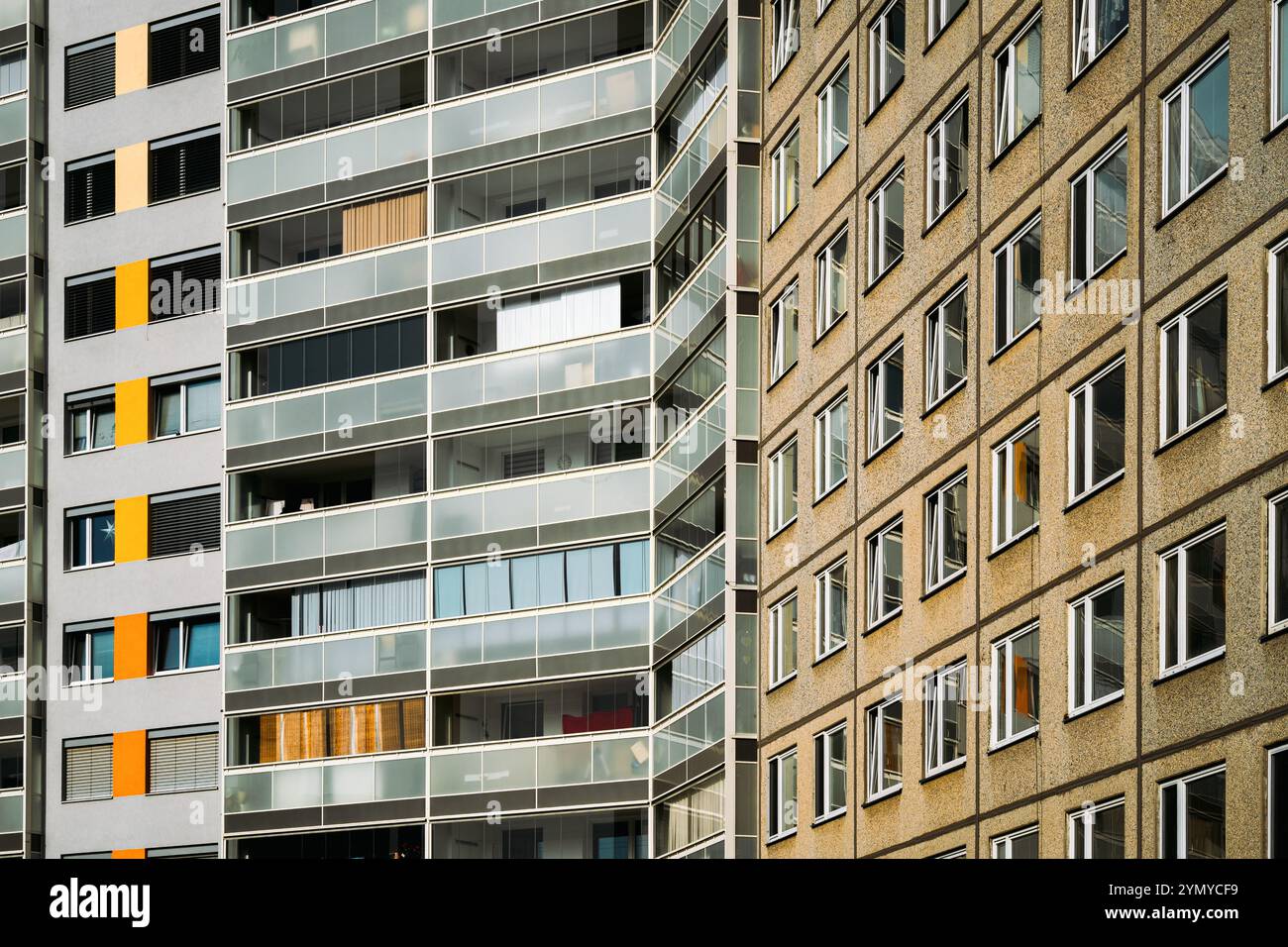 Urban Residential Facade with Balconies and Minimalist Design Stock ...