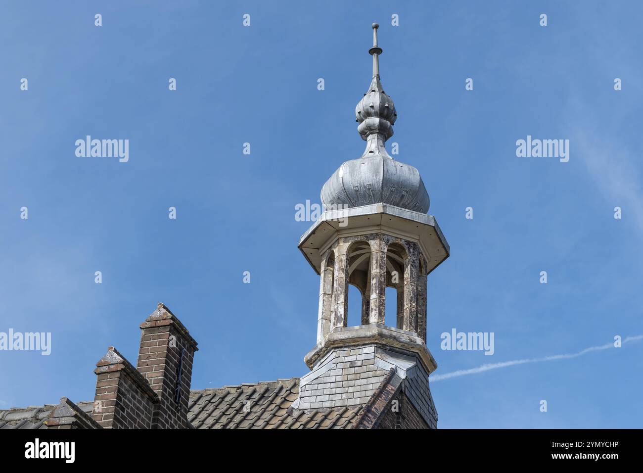 Details of an old church tower in the netherlands Stock Photo - Alamy