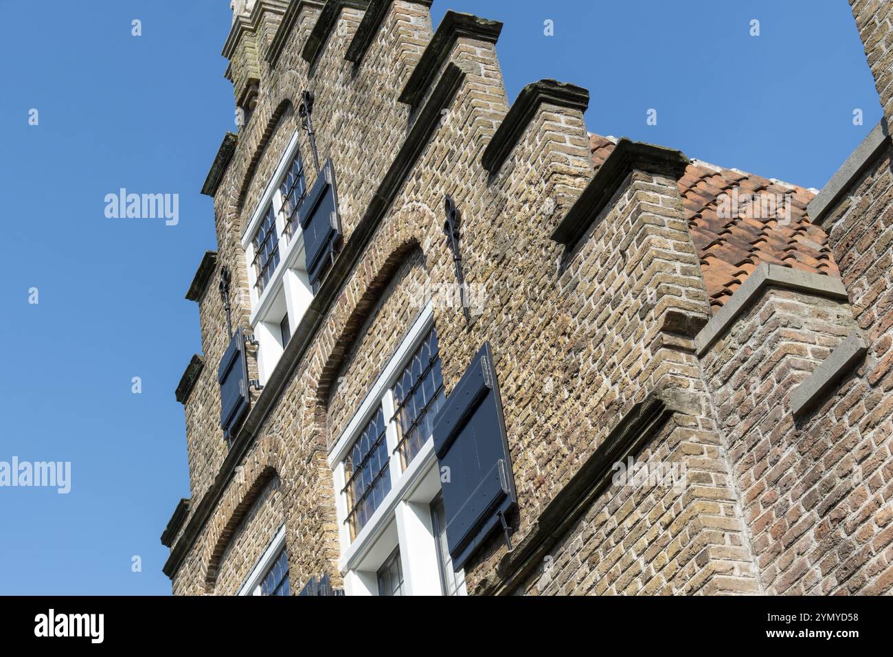 Window with shutters on a medieval building in the netherlands Stock ...