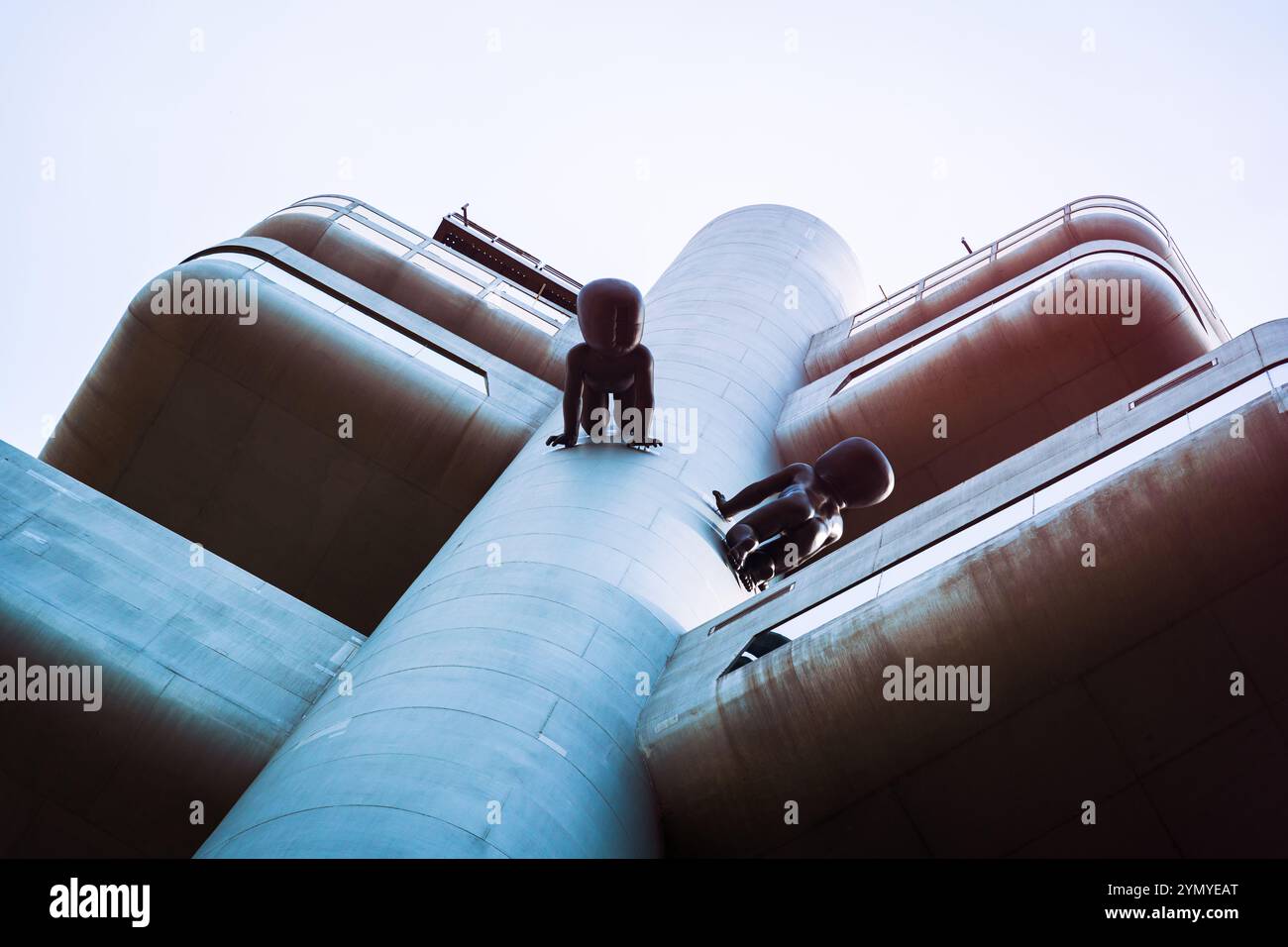 Žižkov Television Tower with Iconic Crawling Baby Sculptures in Prague ...