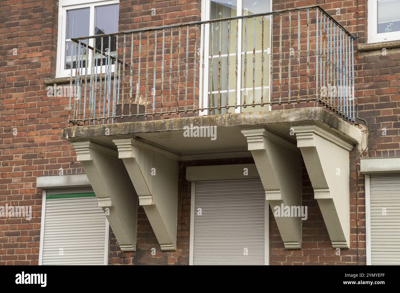Old house wall with old balcony Stock Photo - Alamy
