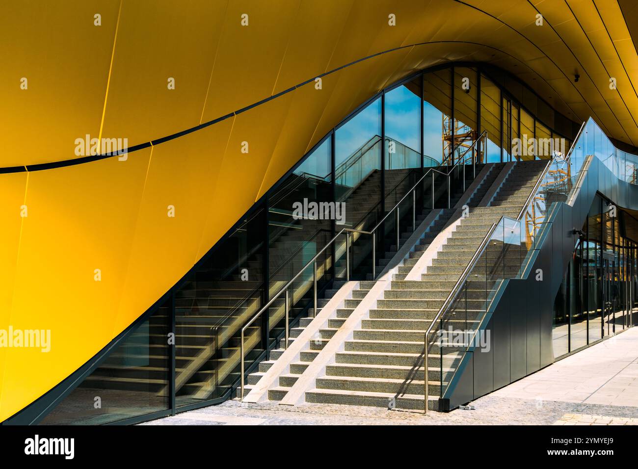 New Masarycka building in Prague, Modern Architectural Facade with ...
