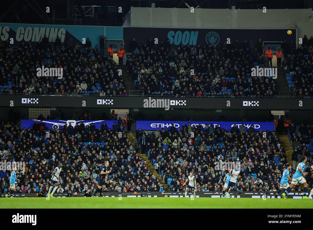 OKX branding on the LED boards during the Premier League match ...
