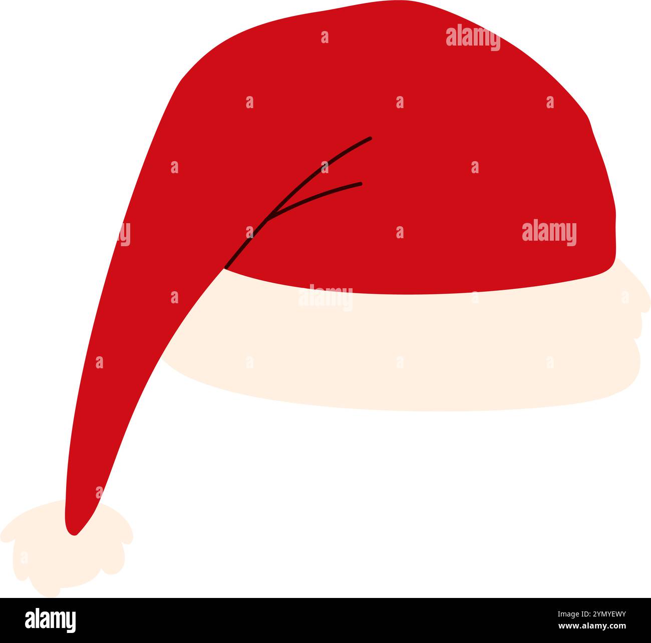 Cute cartoon Santa hat with soft details set. Classic Xmas cap for ...