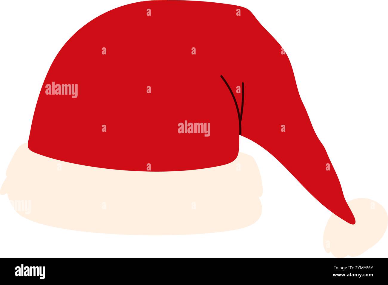 Cute cartoon Santa hat with soft details set. Classic Xmas cap for ...