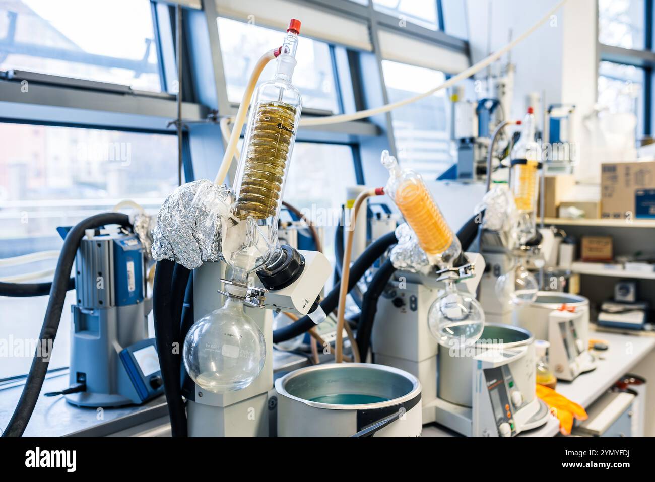 Rotary Evaporators with Condensers in a Well-Equipped Chemistry ...