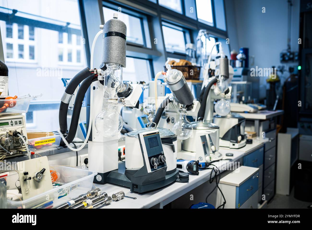 Rotary Evaporators with Condensers in a Well-Equipped Chemistry ...