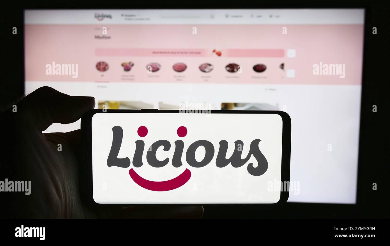 Stuttgart, Germany, 05-16-2024: Person holding cellphone with logo of ...