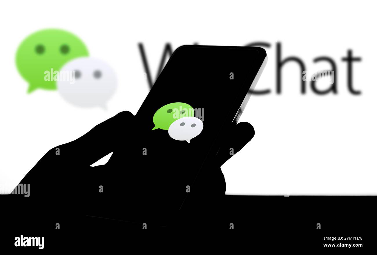 WeChat logo displayed on smartphone Stock Photo - Alamy