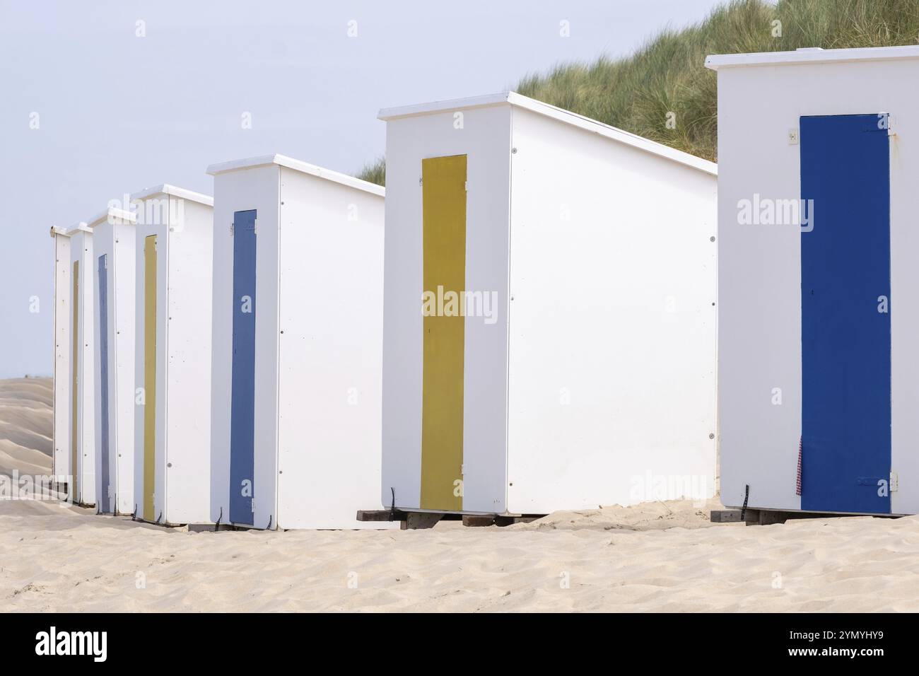 Colorful changing cabins on the beach Stock Photo - Alamy