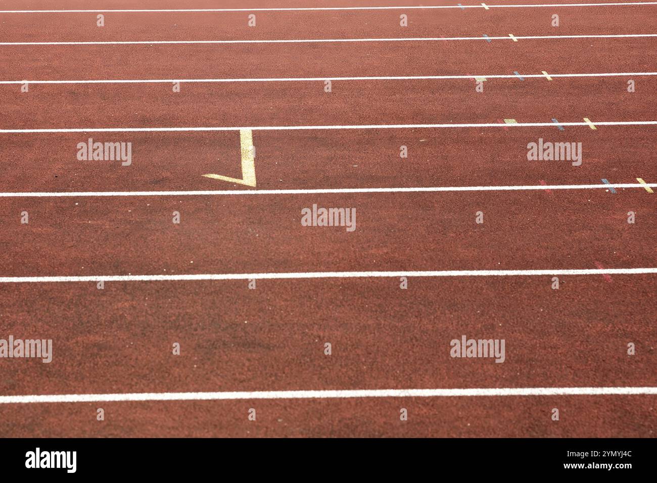 Synthetic track with marks in the athletics stadium Stock Photo - Alamy