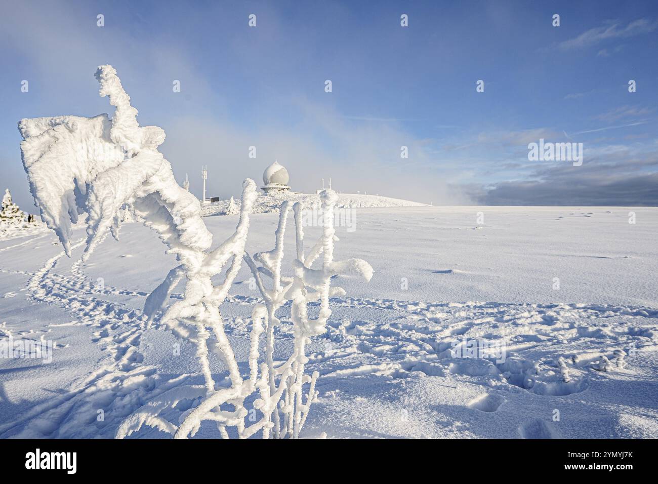 Winter on the highest mountain in the Rhoen, the Wasserkuppe 11 Stock ...