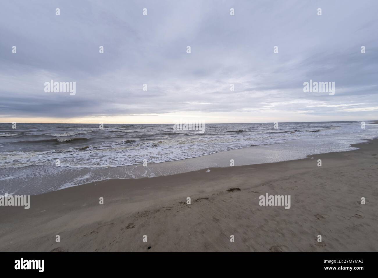 Panoramic picture, endless beach at the dutch north sea Stock Photo - Alamy