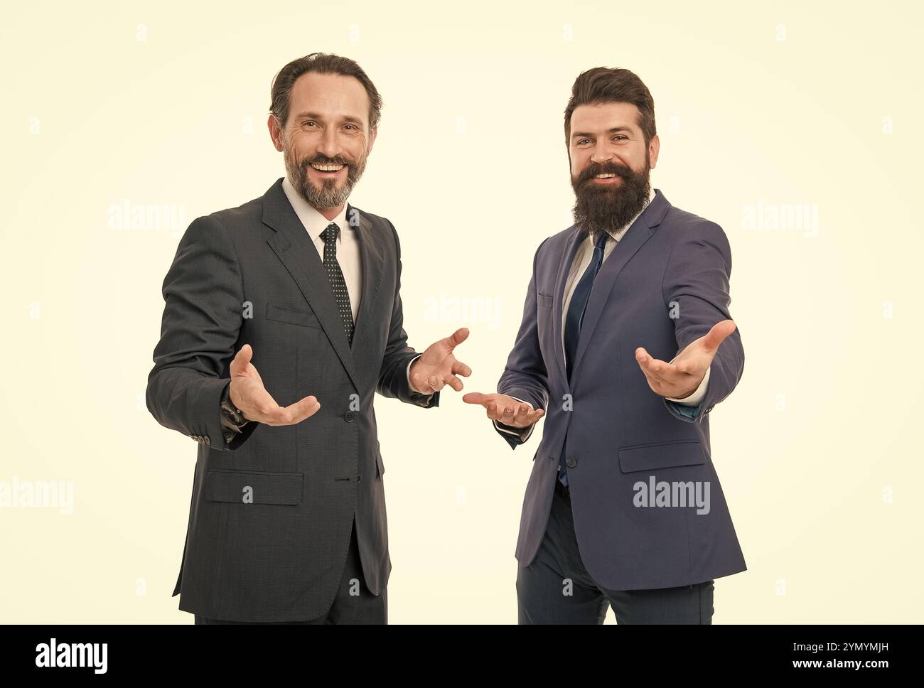 formal people. bearded businessmen in formal suit. partnership of boss ...