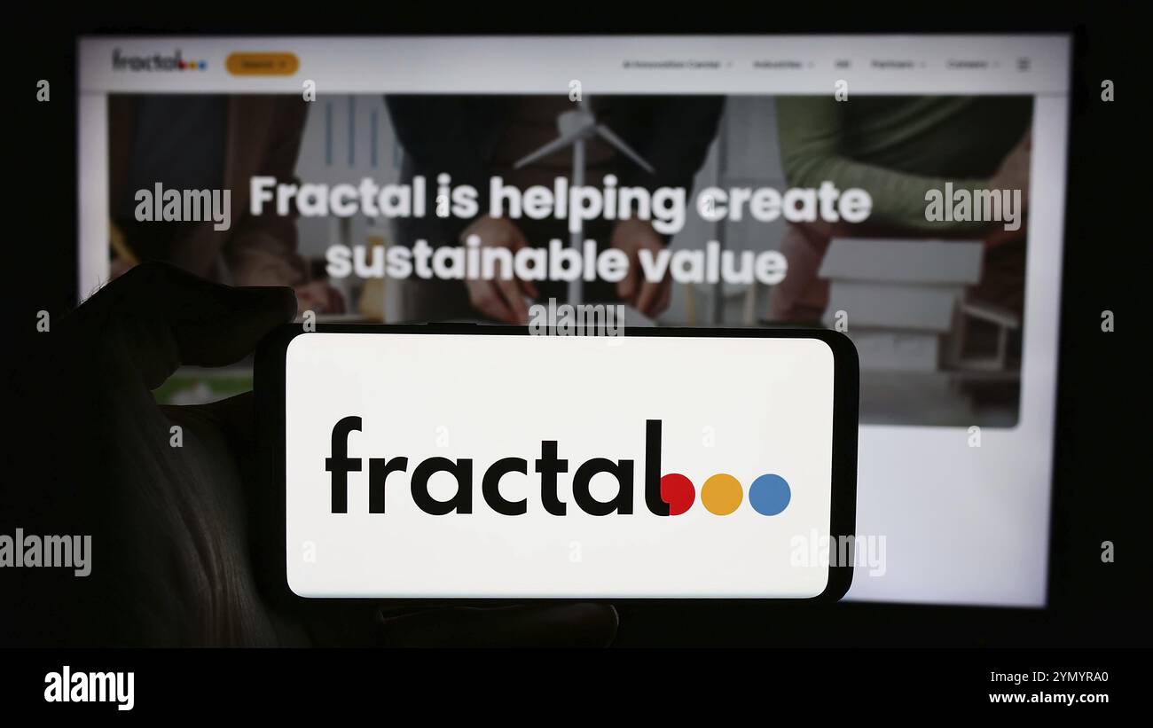 Stuttgart, Germany, 05-08-2024: Person holding cellphone with logo of ...