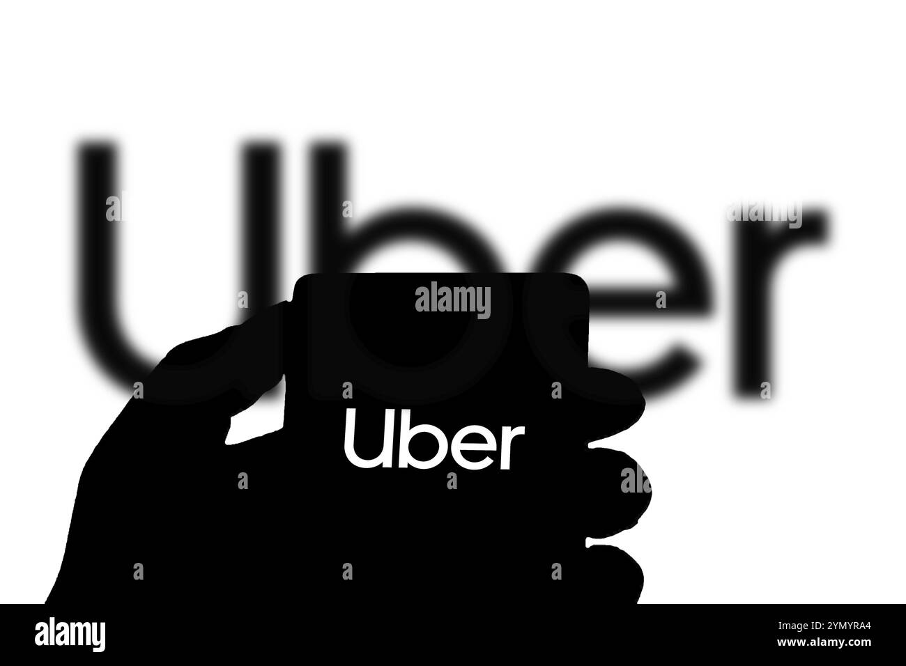 Uber logo on smartphone, Uber is an American company offering ...