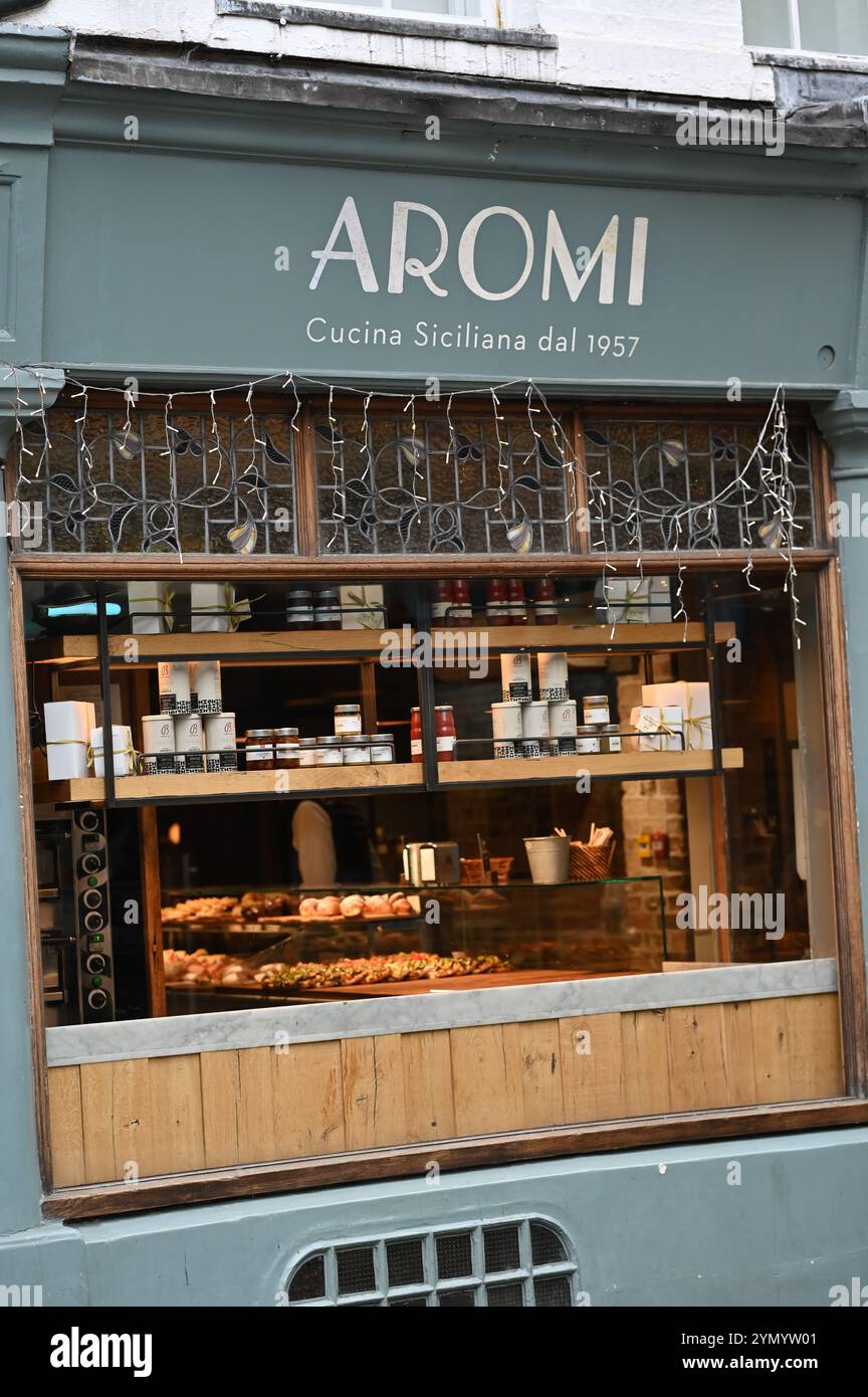 Cambridge. UK. 16-November-2024. Italian bakery and cafe building ...