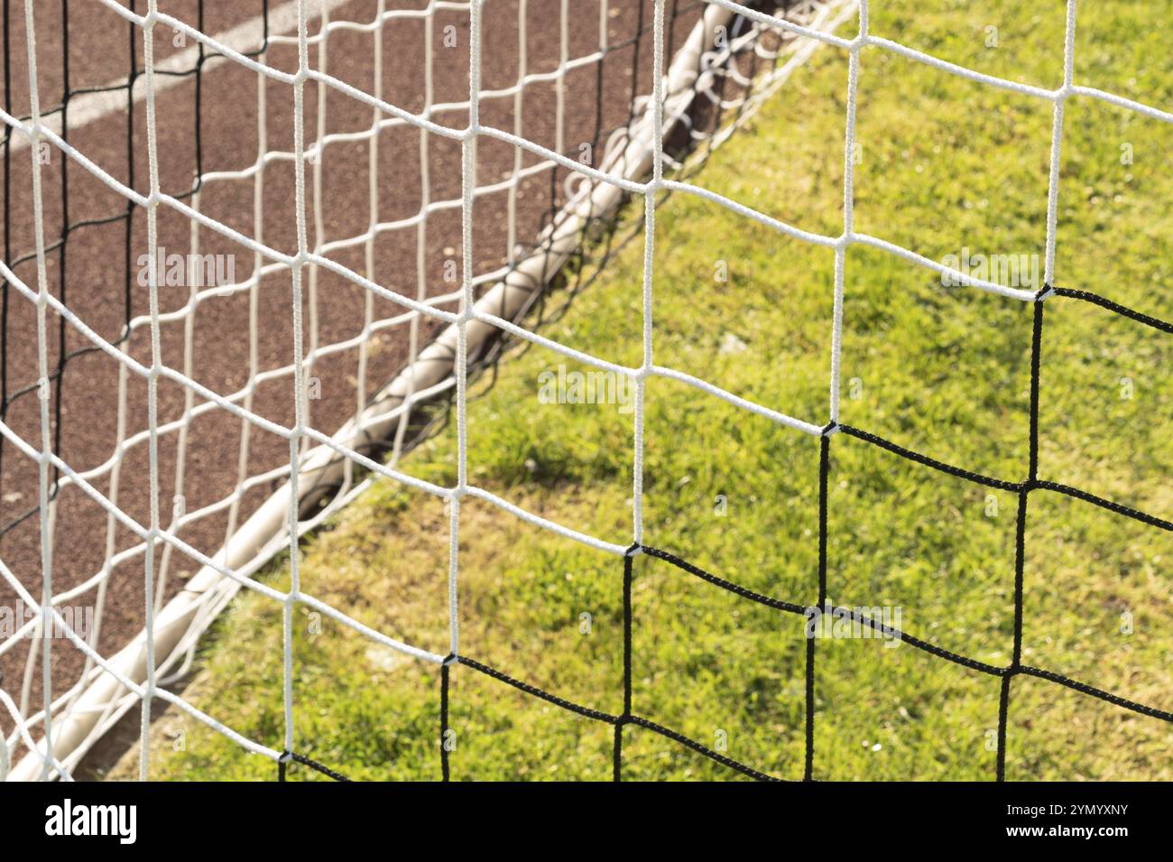Detail of a soccer goal net Stock Photo - Alamy