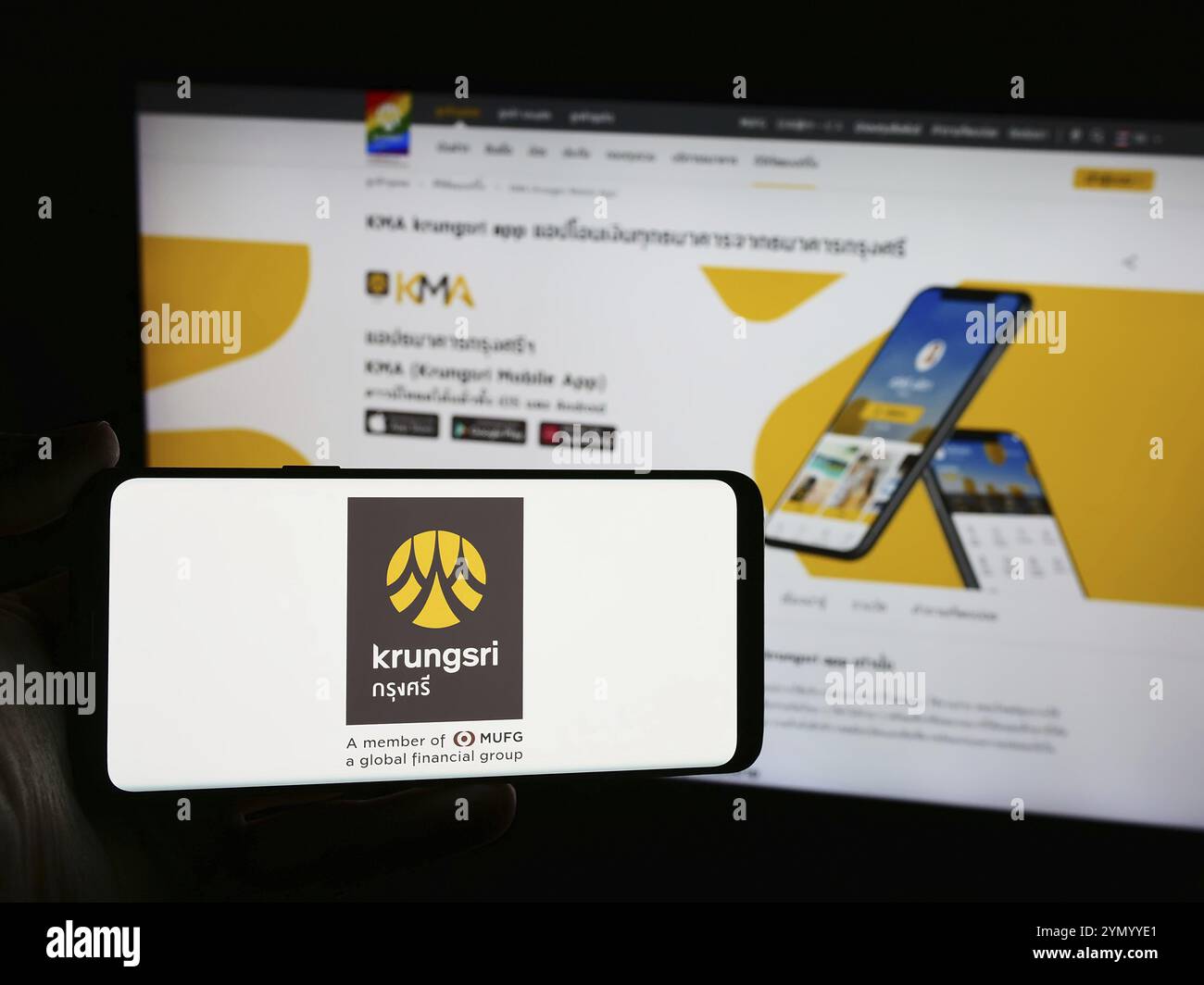 Stuttgart, Germany, 06-07-2024: Person holding mobile phone with logo ...