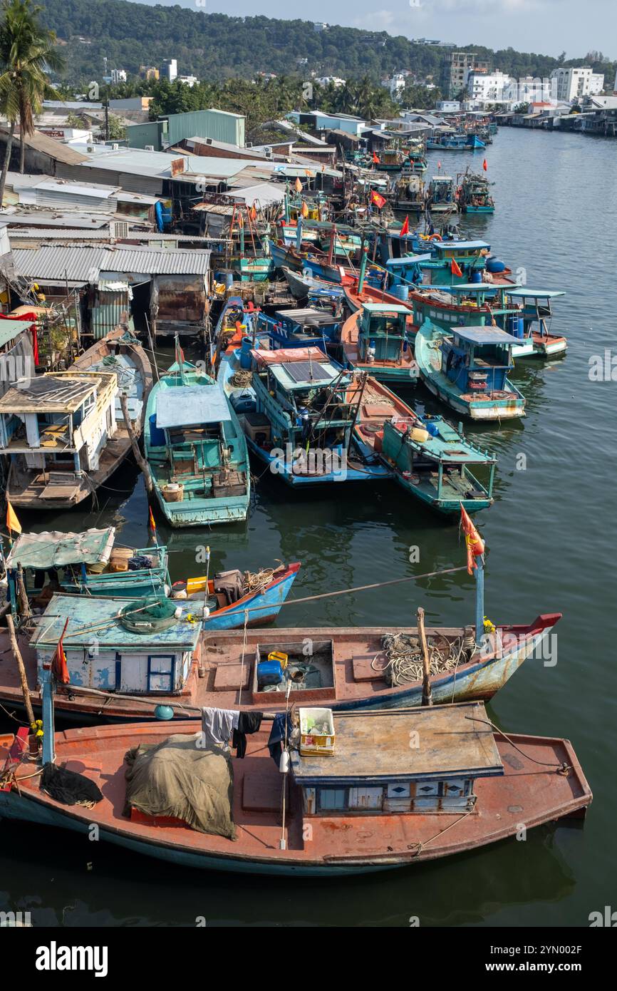 Fishing Boats in Harbour at Duong Dong Phu Quoc Island in Vietnam Stock ...