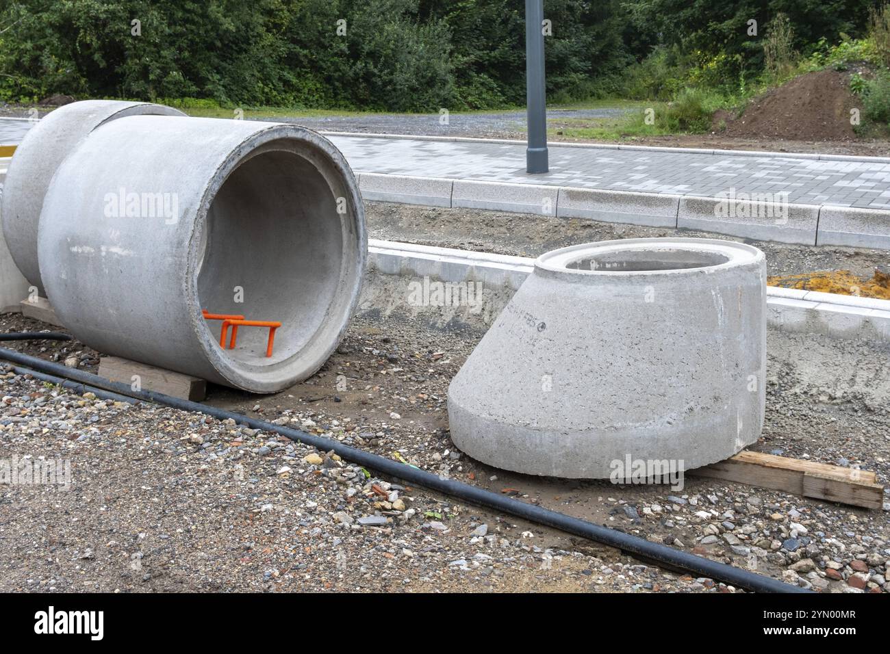 Components for a concrete road channel Stock Photo - Alamy