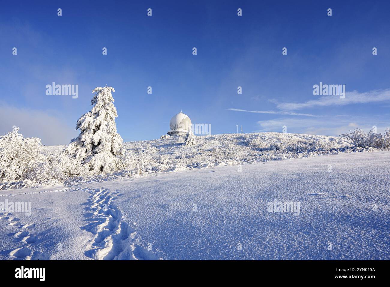 Winter on the highest mountain in the Rhoen, the Wasserkuppe 3 Stock ...