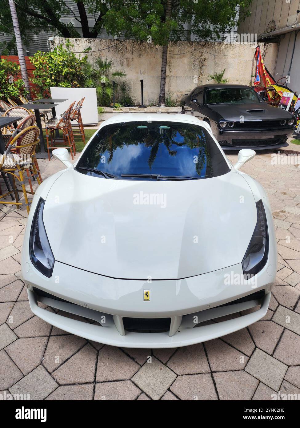 Miami Beach, Florida USA - June 8, 2024: Ferrari 488 gtb spider white ...
